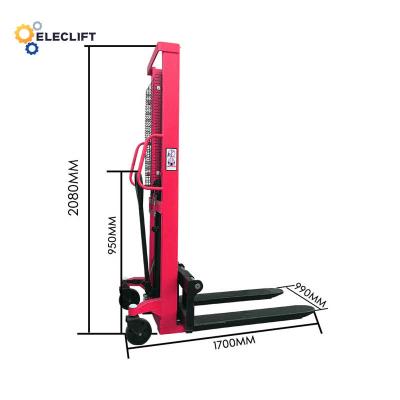 China Yellow Manual Forklift CTY01/02/03 With 85mm Fork Height And Adjustable Lifting Height Up To 1600mm for sale