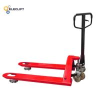 China 2500kg Capacity Manual Pallet Jack Polyurethane Steering Wheels 75mm Max Lift Height for sale