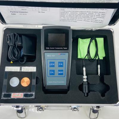 China HEC-101 60KHz Eddy Current Electrical Conductivity Tester %IACS MS/m Dual Unit Auto Temperature Compensation Aluminum Copper Alloy Conductivity Meter for sale