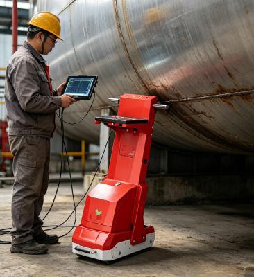China HMFL-M900 Industrial Magnetic Flux Leakage Detector 96 Channels 5mm Positioning Accuracy Storage Tank Bottom Plate Inspection Trolley for sale