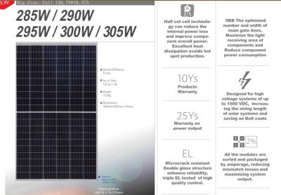China 285W 290W 295W 300W 305W Solar Panels Poly For PV Module Solar Power System for sale