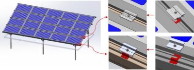 China Aluminum Solar Panel Mounting System Support Structure Ground Mount Screw    Solar Off Grid System  Rail Clamp for sale