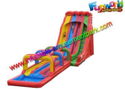 China 3 Lane Inflatable Water Slide for Kids 18ft Platform 72ft Long Commercial Grade for sale