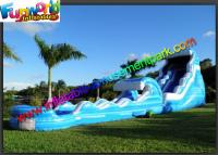 China Commercial Grade 0.55mm PVC Tarpaulin Blue Inflatable Water Slide for Adults for sale