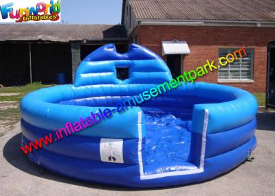 China Custom Blue PVC Inflatable Water Pool for Kids Soap Foam Pitch 0.55mm for sale