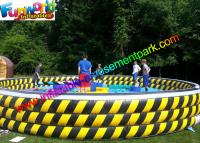 China Commercial Inflatable Wipeout Eliminator Game 8m 9m Diameter 6 Player Mechanical Fun for sale