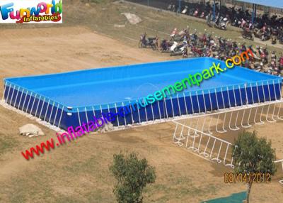 China Summer Rectangular PVC Water Inflatable Swimming Pools with Metal Frame for sale