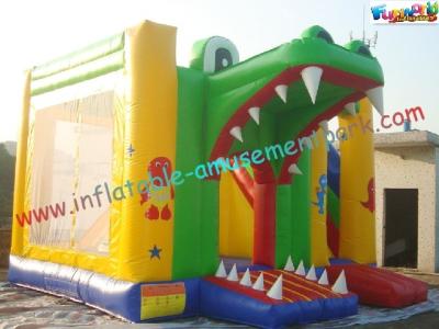 China Shark Inflatable Combo Moonwalk Bouncer Slide 5x5x3m Commercial Grade PVC for sale
