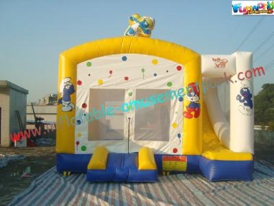 China 155kg Blue Inflatable Bouncy Castle with Slide 5x5x4m for Garden Playground for sale