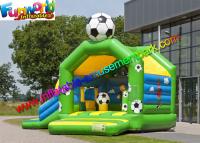China FIFA World Cup Inflatable Kids Bouncer Slide Jumping Castle 5.2x6.0x4.8m 12 Kids Capacity for sale