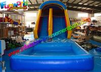 China Family Size Outdoor Inflatable Water Slide with Pool for Kids 680W Blower 110-240V for sale
