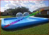 China 0.9mm PVC Tarpaulin Inflatable Swimming Pool 3m Blue Aqua Outdoor Family Pool for sale