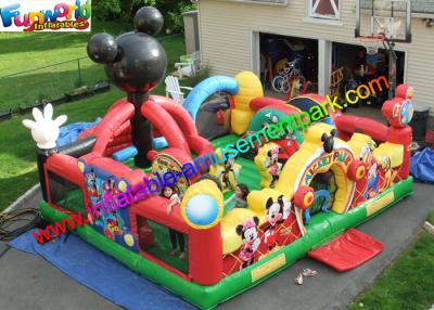 China Mickey Mouse Inflatable Bouncer Fun City Playground 0.55mm PVC Commercial Grade for sale