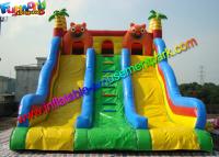 China Three Lane Inflatable Bouncers With Slide Hand Printing 8mLx5mWx6mH for sale