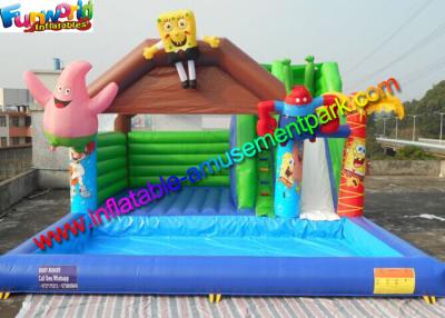 China 0.55mm PVC Spongebob Inflatable Bouncer Slide Pool Durable Outdoor for sale