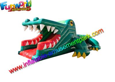 China Green Crocodile Inflatables Obstacle Course Aligator Inflatable Sport Games for sale