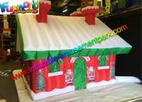 China Custom Oxford Inflatable Santa Claus House Christmas Decoration 0.16mm PVC Fire Retardant for sale