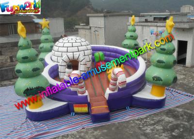 China Customized Christmas Snowman Inflatable Dome Bouncer Jumping House With Tree for sale