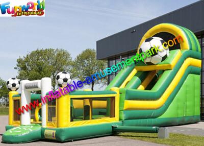 China Commercial Soccer Inflatable Slide With Football Bouncing Castle for sale