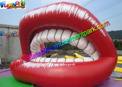 China Custom Inflatable Advertising Sign Ladies Lips Teeth 5m PVC Promotional Display for sale