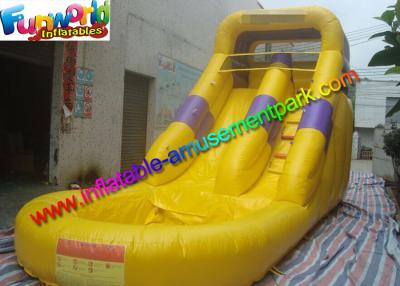China Custom Yellow Kids Outdoor Inflatable Water Slides Combo With Pool for sale