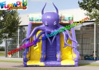 China Commercial Inflatable Purple Octopus Slide Giant Dual Dry Slide for Kids Adults 0.55mm PVC for sale