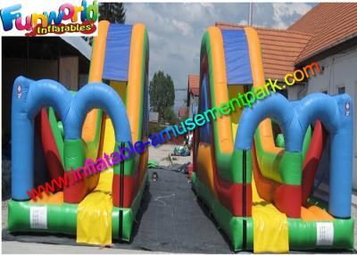 China Kids Inflatable Commercial Obstacle Challenge Twin Dry Slide 0.55mm PVC Factory for sale