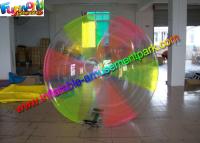 China Kids Inflatable Zorb Water Walking Ball 0.8mm PVC Colored Stripe Hot Air Welded Custom Size for sale