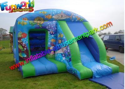 China Commercial Grade Blue Inflatable Bouncer Slide 0.55mm PVC Waterproof Kids Outdoor Play for sale