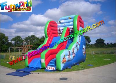 China Three Line Commercial Inflatable Slide 0.55mm PVC With Air Blower for sale