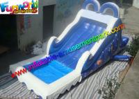 China Commercial PVC Tarpaulin Blue Kids Water Slide Inflatable Water Game Toy 0.55mm for sale