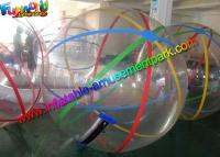 China Big Zorb Floating Inflatable Water Ball 0.8mm PVC with Colorful Silk Ribbon for Water Sports for sale