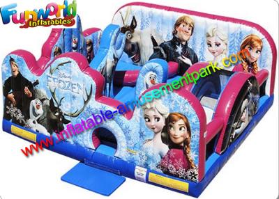 China 0.55mm PVC Tarpaulin Inflatable Obstacle Game Frozen Toddler Town 16x3.5x4m Outdoor Play for sale
