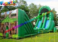 China Green Forest Inflatable Slide Zip Line Crazy 21x6x11m Commercial Grade PVC for sale