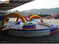 China 20x10x3.5 Meter Commercial Inflatable Go Kart Track with 0.55mm Fire-Retardant PVC Material for sale