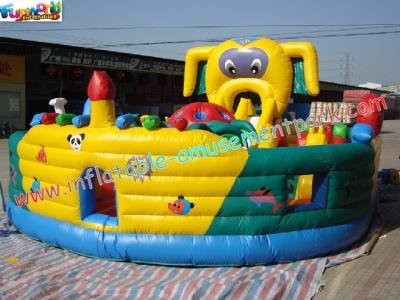 China Commercial Bounce House Inflatable Amusement Park 10x8x4 Meters with 0.55mm Fire-Retardant PVC Material for sale