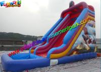 China Custom Spiderman Inflatable Water Slide 9m x 4m x 7m 0.55mm PVC Tarpaulin with Pool for sale