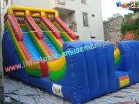 China 1000D Commercial Inflatable Slide 10x5x7m Colorful Outdoor Summer Dry Slide for sale