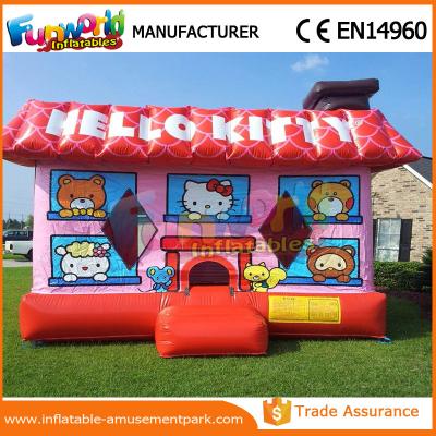 China Commercial PVC Inflatable Bouncy Castle 0.55mm Hello Kitty Party Jumping House for School for sale
