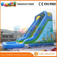 China Durable  Outdoor Inflatable Water Slides Inflatable Bouncer Slide With Pool for sale