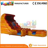 China Funworld Giant Dual Slide Inflatable Water Slide 0.55mm PVC Tarpaulin Custom Size for sale