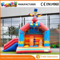 China Commercial 0.55mm PVC Inflatable Bouncer Slide Kids Jumping Castle Clown Red Yellow for sale