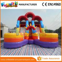 China Inflatable Floating Water Slide with Pool Commercial Grade 0.55mm PVC 1 Year Warranty for sale