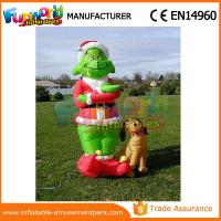 China Mini Oxford Cloth Green Airblown Inflatable Grinch with Dog - 0.16mm Fire-Retardant PVC Christmas Decoration for sale