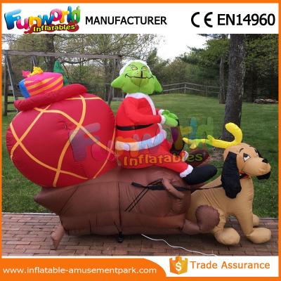 China Custom Inflatable Grinch Christmas Decoration Oxford Cloth 2 Year Warranty for sale