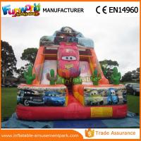 China Funworld Giant Inflatable Water Slide Car Shape 0.55mm PVC Tarpaulin Custom Size 1 Year Warranty for sale