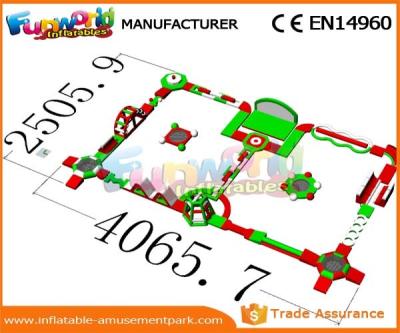 China 0.9mm PVC Inflatable Water Park Custom Design 680W Air Pump Summer Play for sale