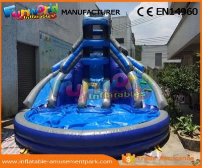 China Custom Outdoor Inflatable Water Slide 0.55mm PVC Commercial Grade with 1-Year Warranty for Amusement Parks and Backyard Use for sale