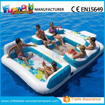 China Custom Inflatable Water Floating Sofa 0.9mm PVC Flame Retardant Raft for Adults for sale