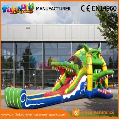 China Commercial Combo Crocodile Bounce House Inflatable Bouncy Slide for Kids Adults 0.55mm PVC for sale